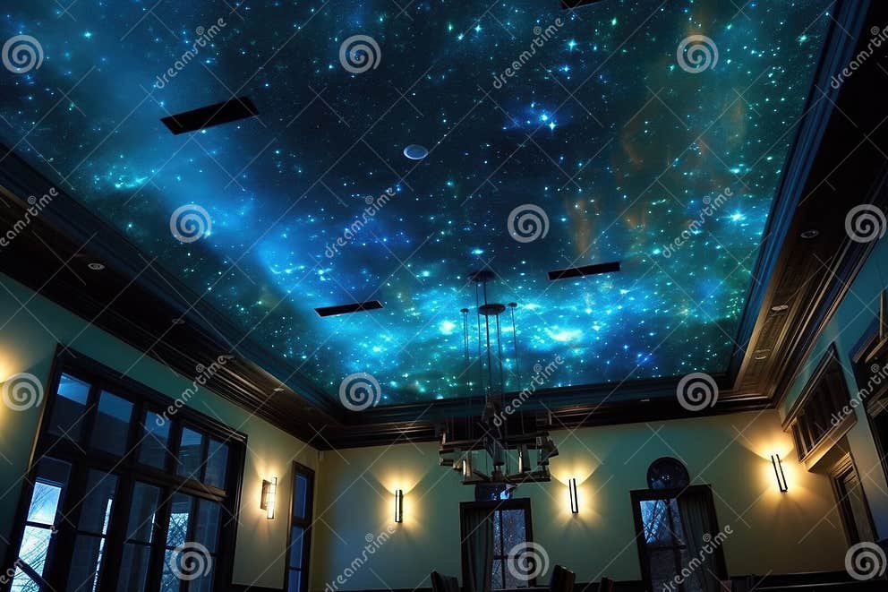 Fiber Optic Galaxy Ceiling with Constellations Stock Image - Image of ...
