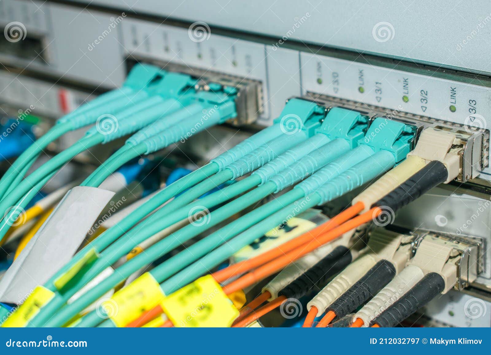 Fiber-optic Internet Wires are Connected To the Central Router. High ...