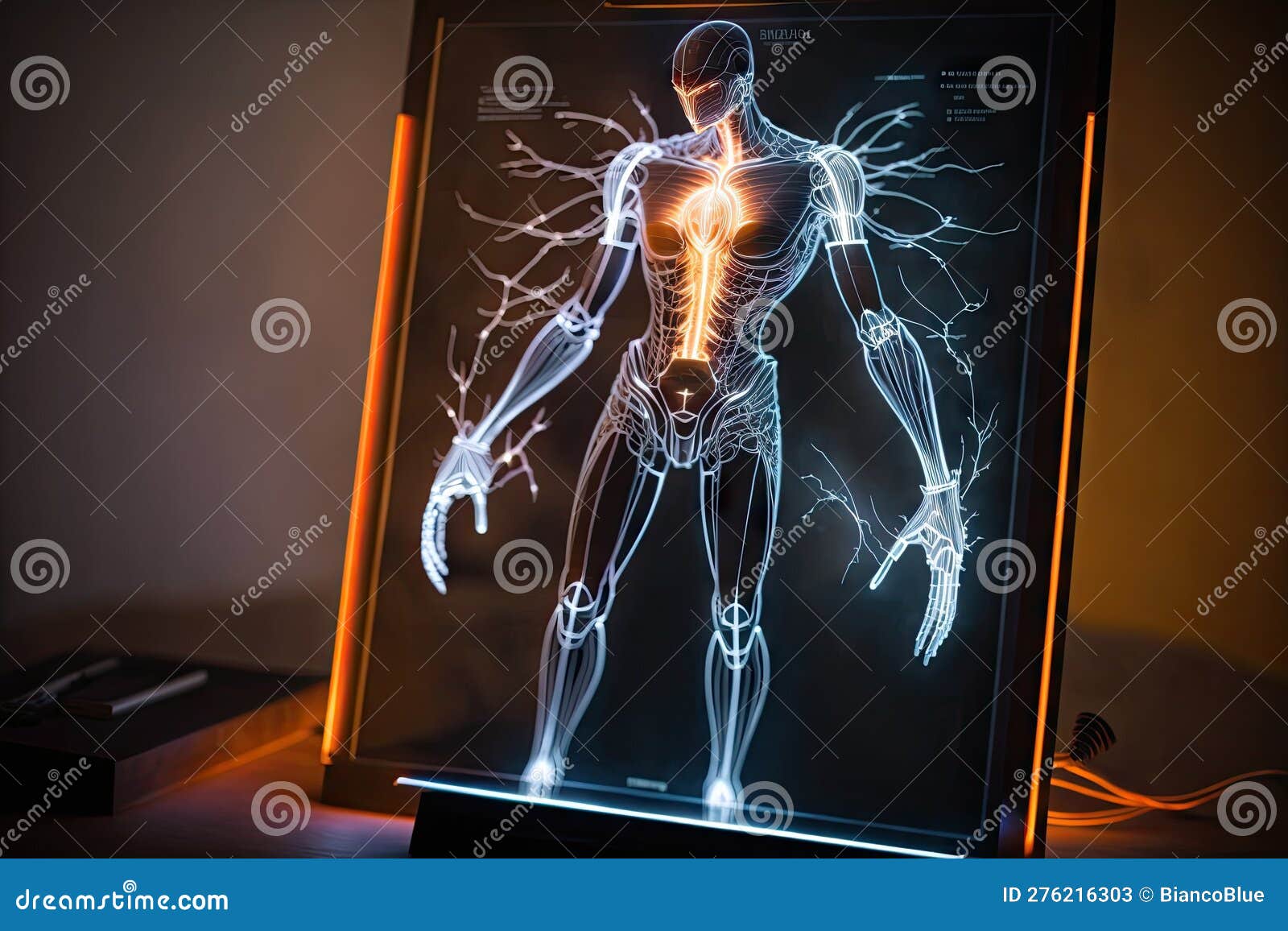 Fiber Optic Led Touchscreen Robot Angelarium Interface Stock ...