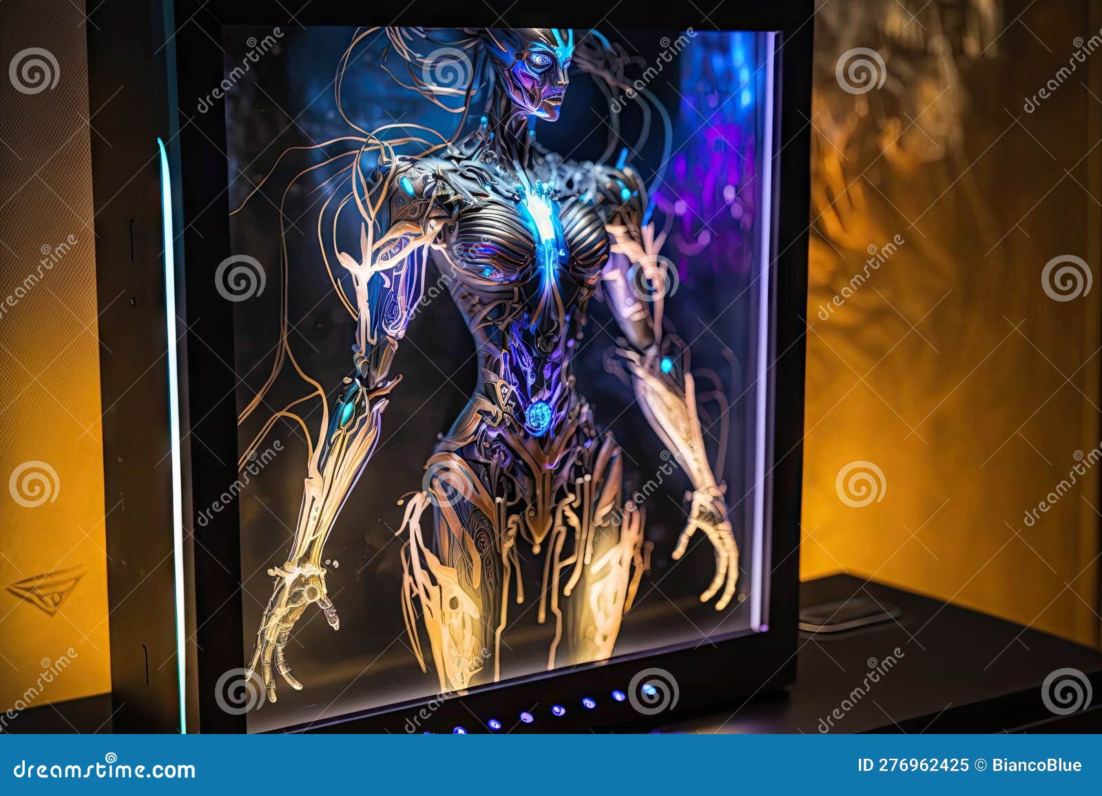 Fiber Optic Led Touchscreen Robot Angelarium Interface Stock ...