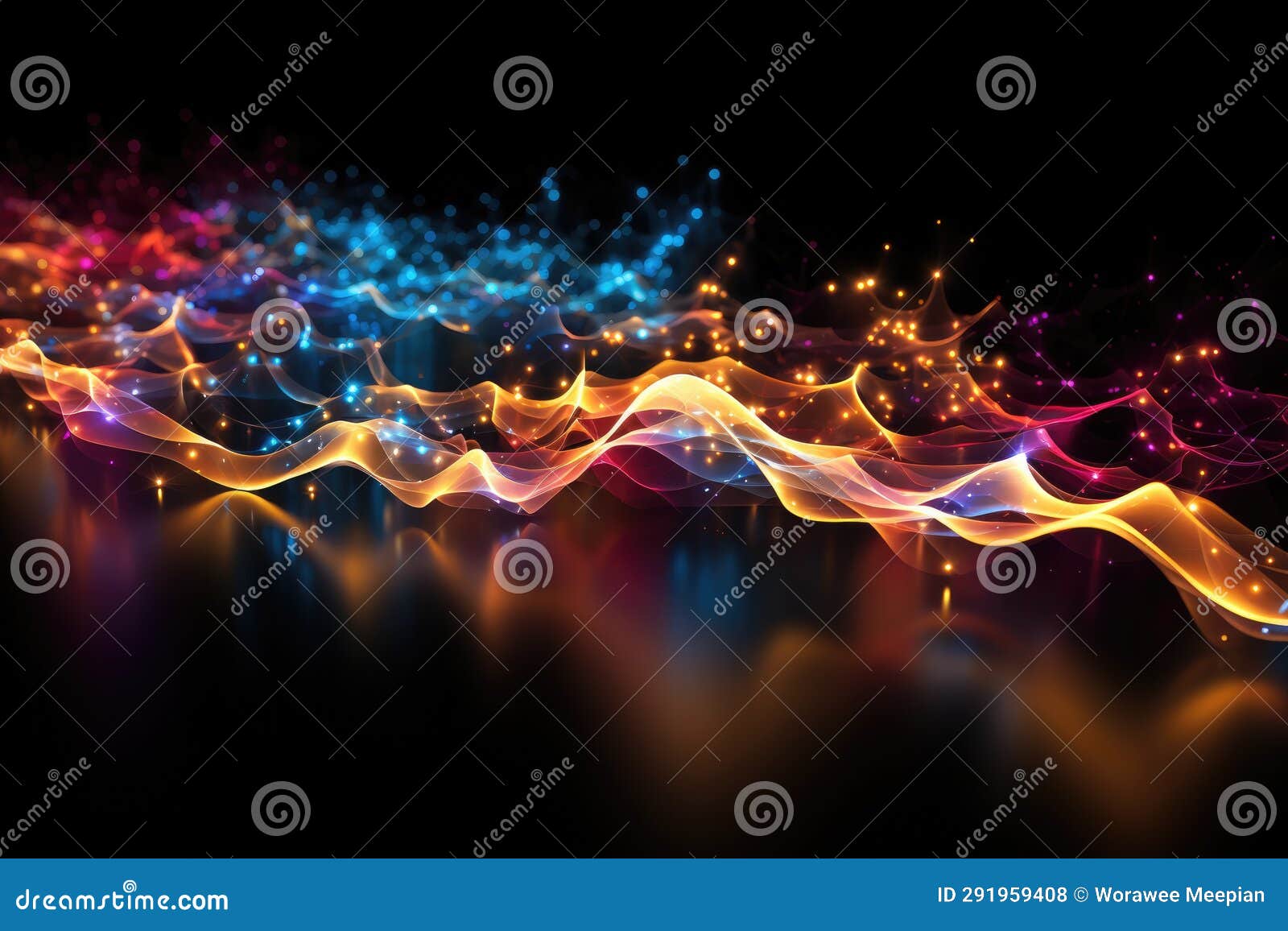 Fiber Optic Light Transfer Futuristic Background. Cyberspace and ...