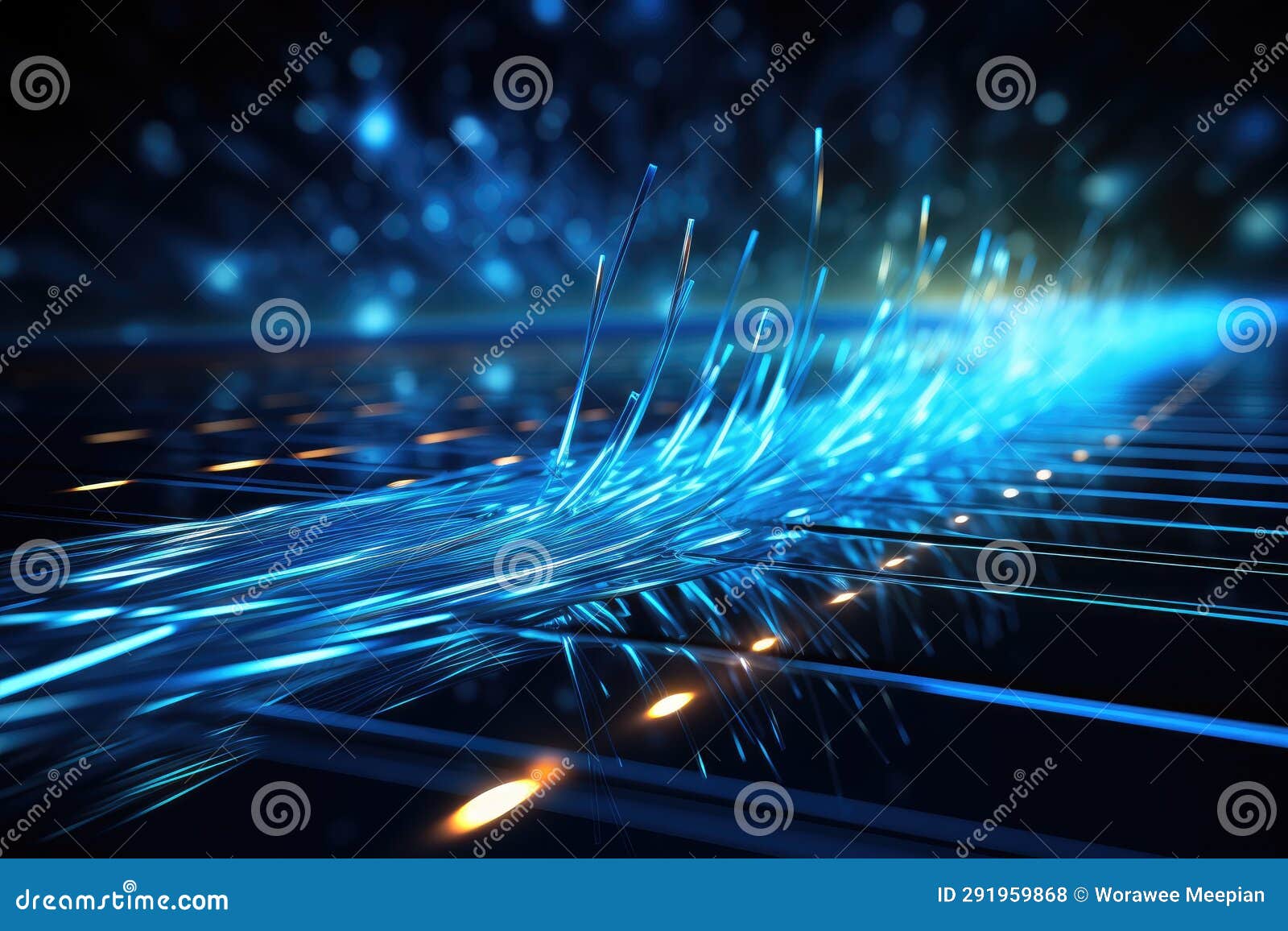 Fiber Optic Light Transfer Futuristic Background. Cyberspace and ...