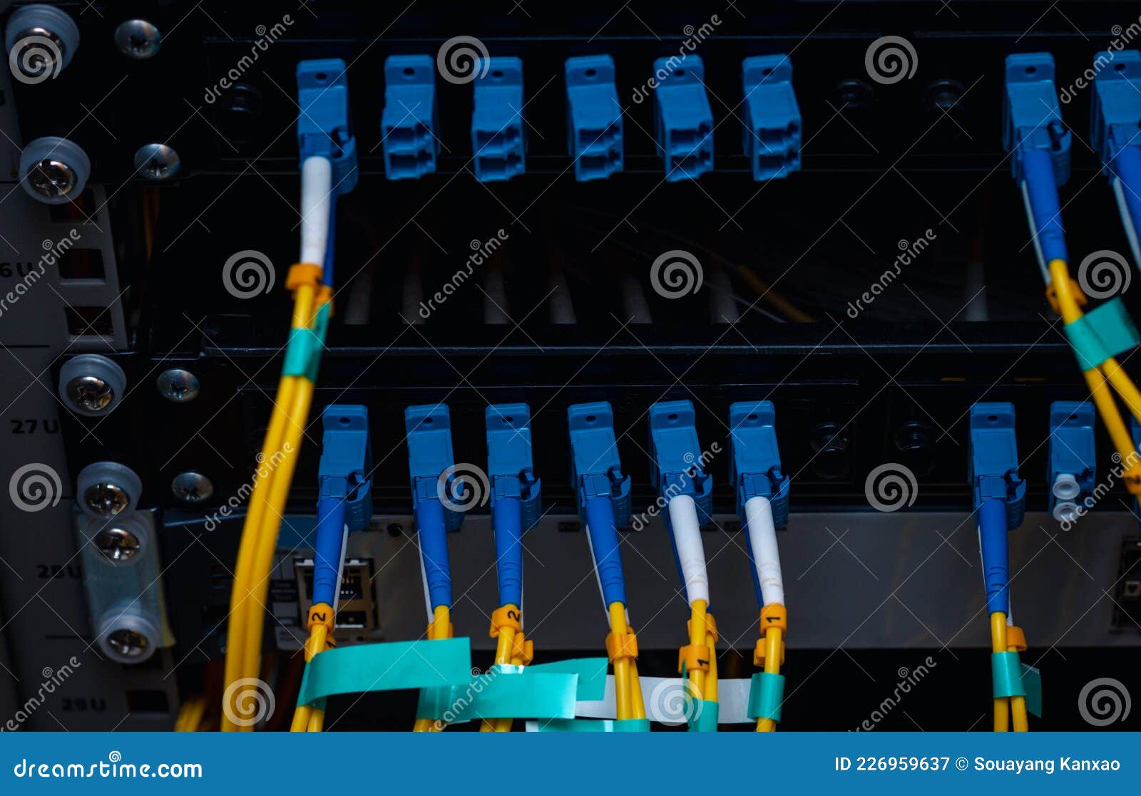 Fiber Optic Link with Core Switch Stock Image - Image of hardware ...