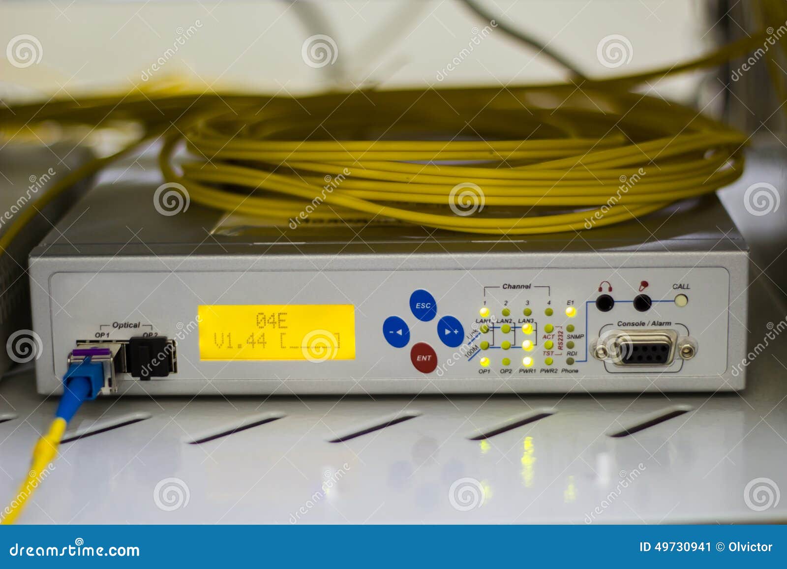 Fiber Optic Multiplexor. stock image. Image of communication - 49730941