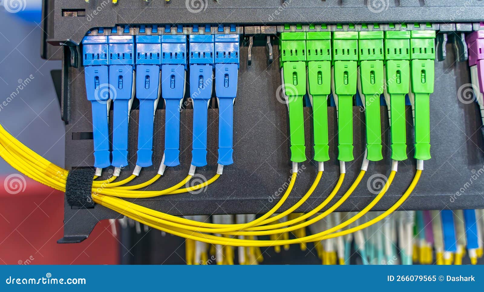 Fiber Optic Network Cable Connect To Communication Distribution Point ...
