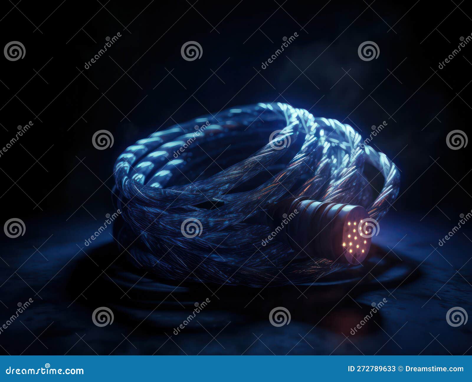 Fiber Optic Network Cable Rolled Up. Internet Connection Using Optical ...