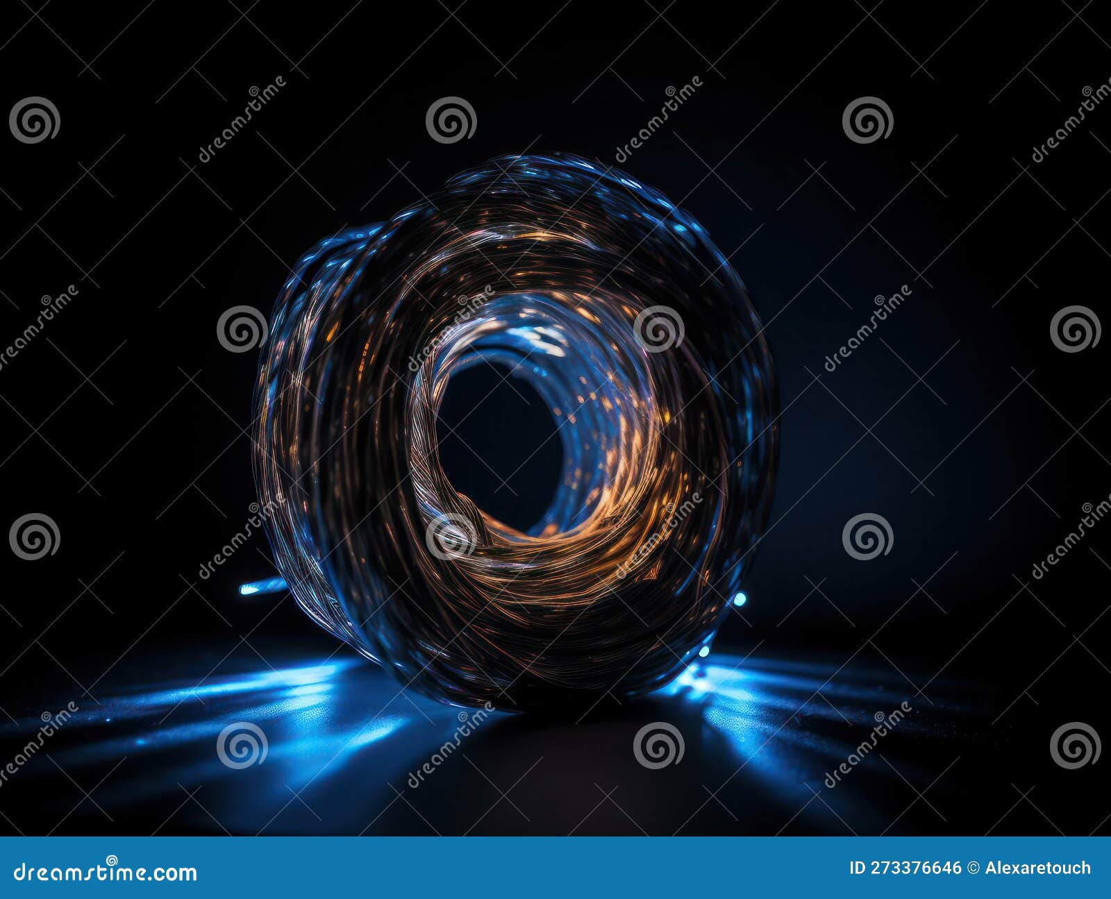 Fiber Optic Network Cable Rolled Up. Internet Connection Using Optical ...