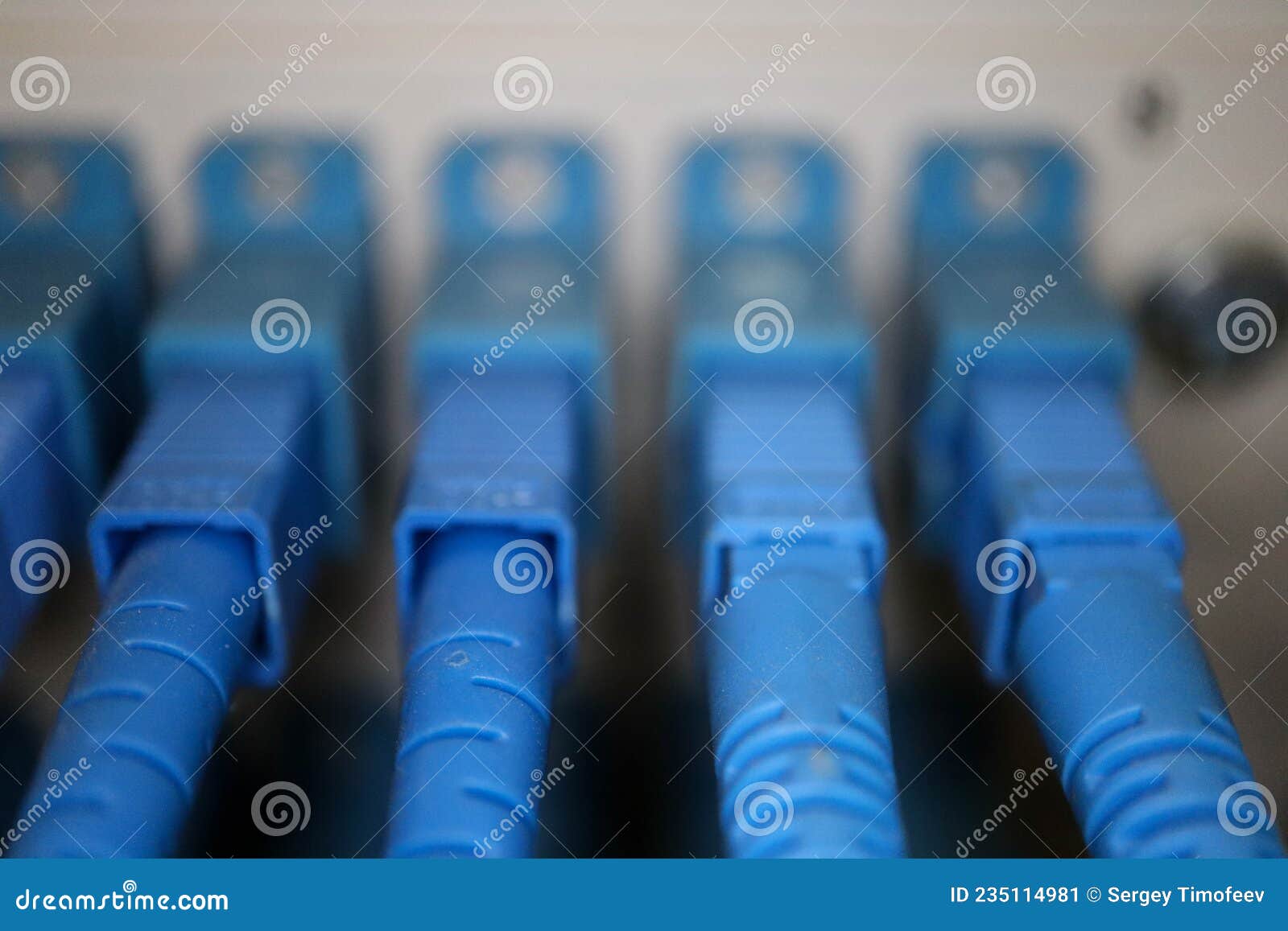 Fiber Optic Network Cables Connected To Optical Cross Box Close Up ...