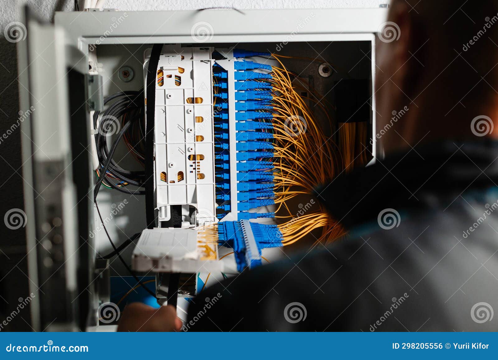 Fiber Optic Network: Server in Multistory Building Stock Photo - Image ...