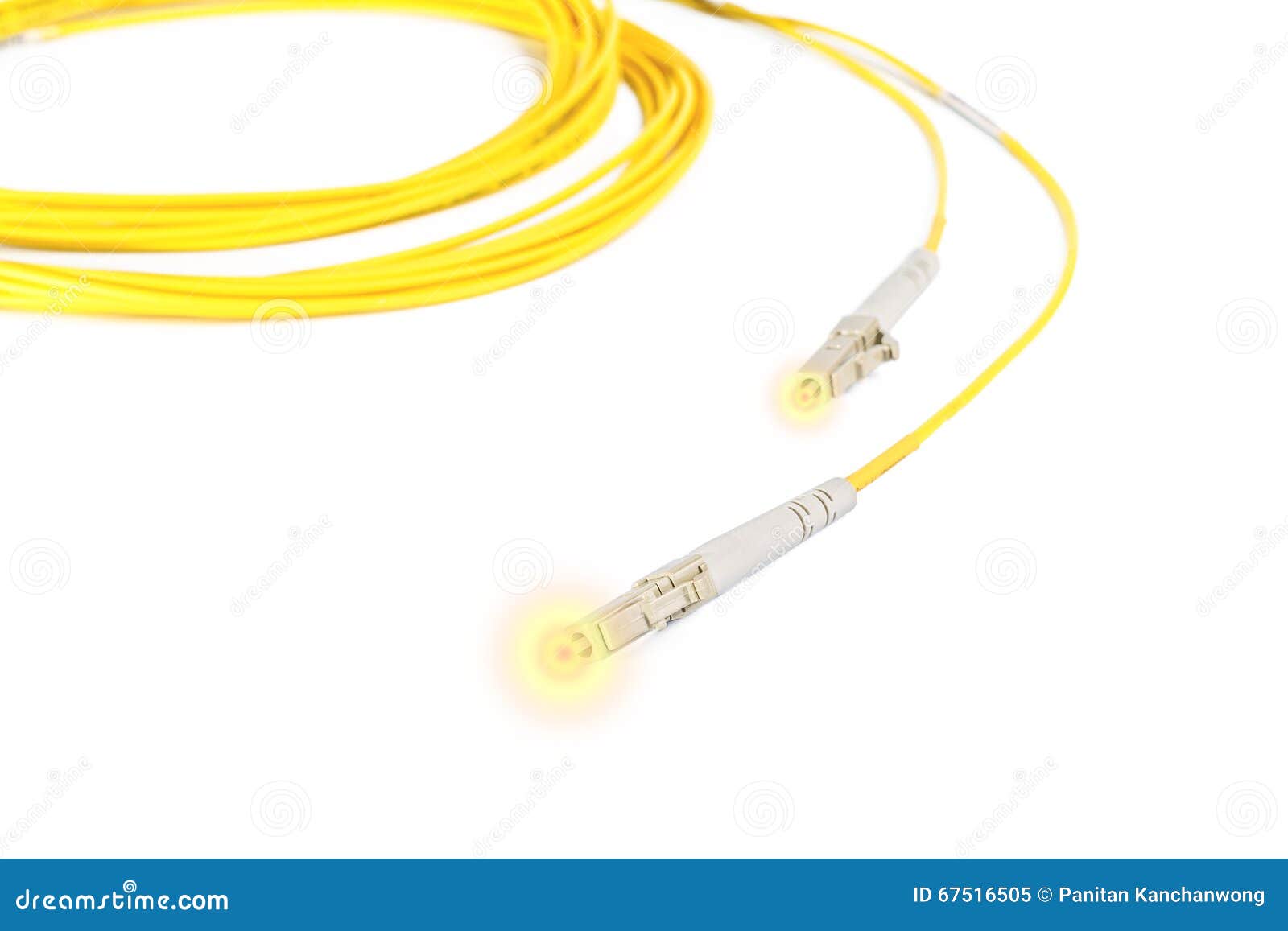 Fiber Optic Patch Cord with Lighting Effect Stock Image - Image of ...