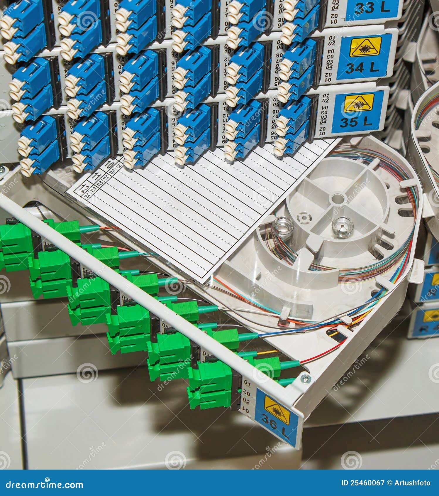 Fiber Optic Rack with High Density of Connecto Stock Image - Image of ...