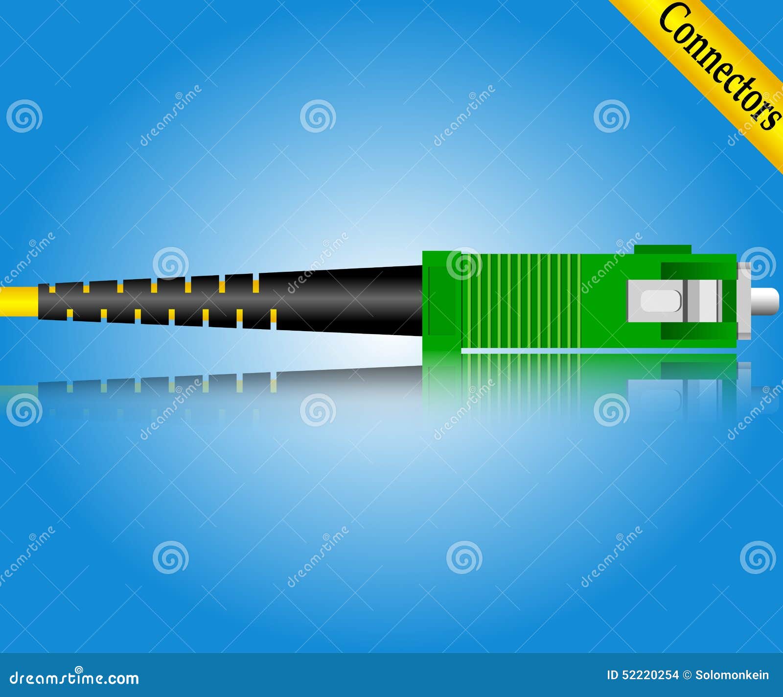 Fiber optic SC connector stock vector. Illustration of light - 52220254