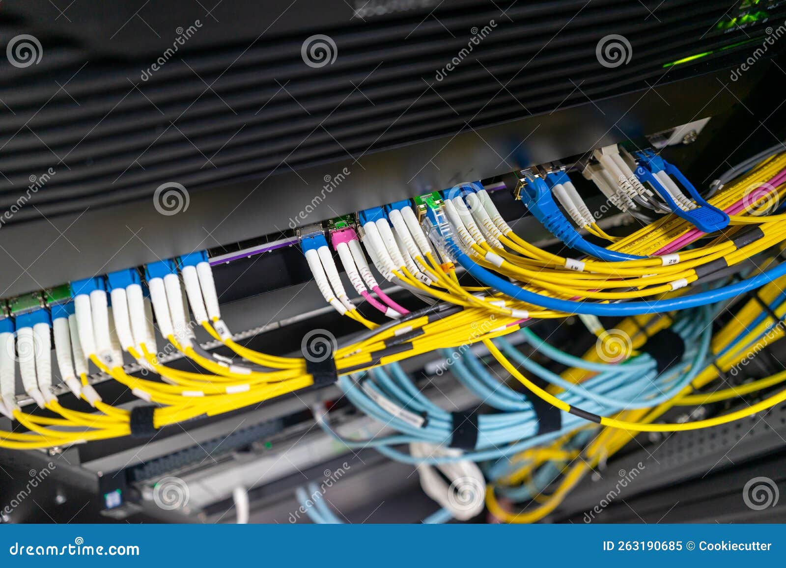 Fiber Optic with Servers in a Technology Data Center Stock Image ...