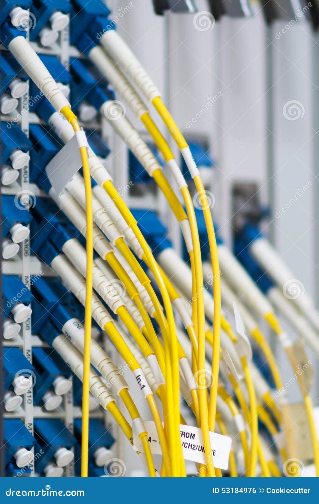 Fiber Optic with Servers in a Technology Data Center Stock Photo ...