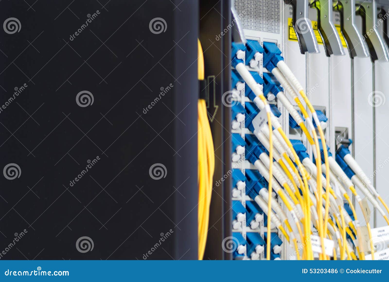 Fiber Optic with Servers in a Technology Data Center Stock Photo ...