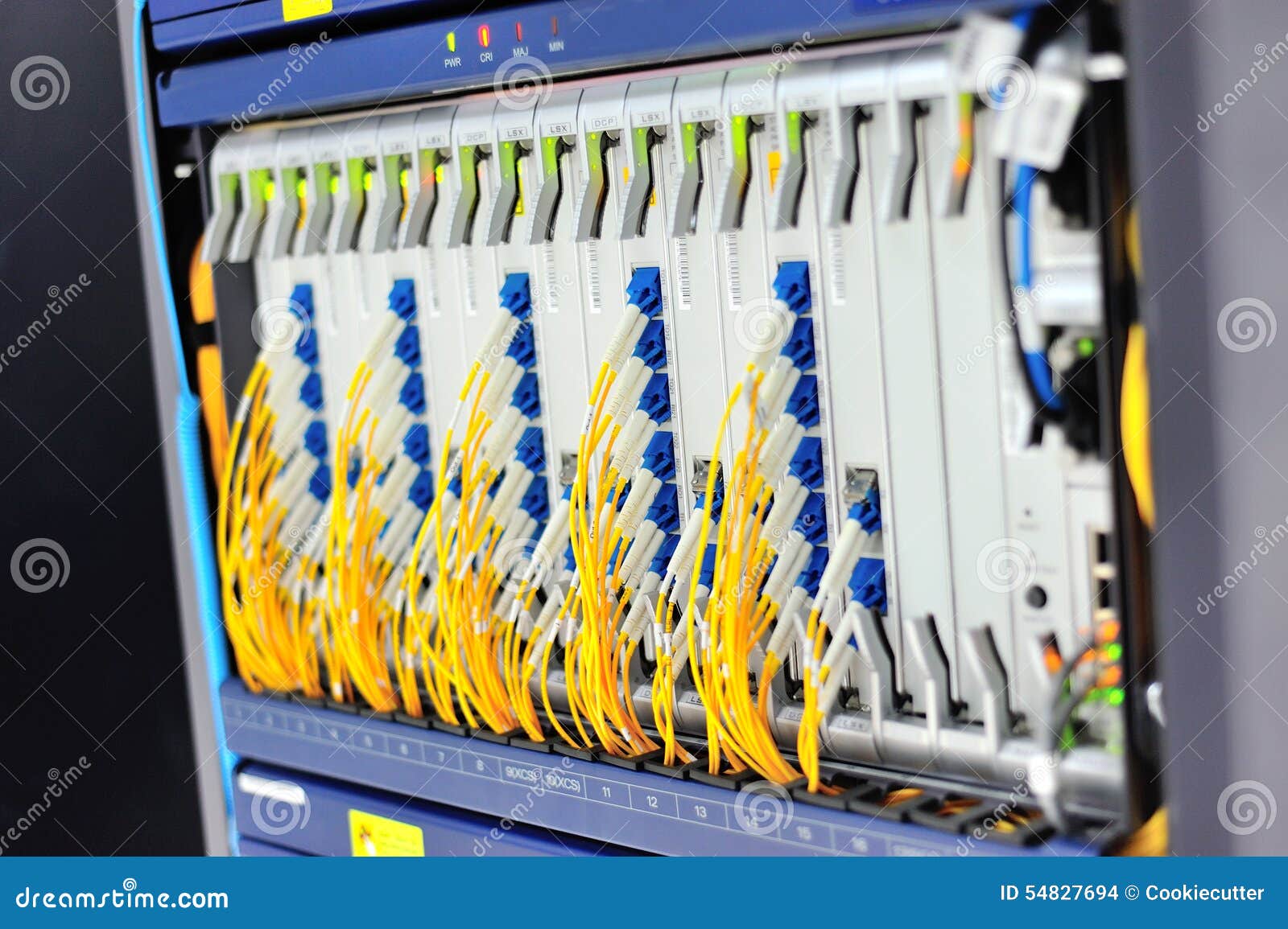 Fiber Optic with Servers in a Technology Data Center Stock Photo ...
