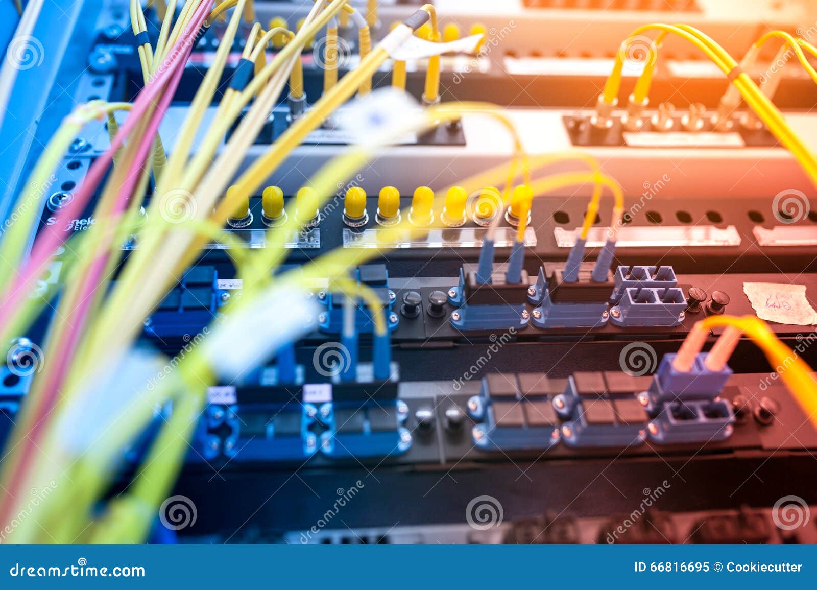 Fiber Optic with Servers in a Technology Data Center Stock Image ...
