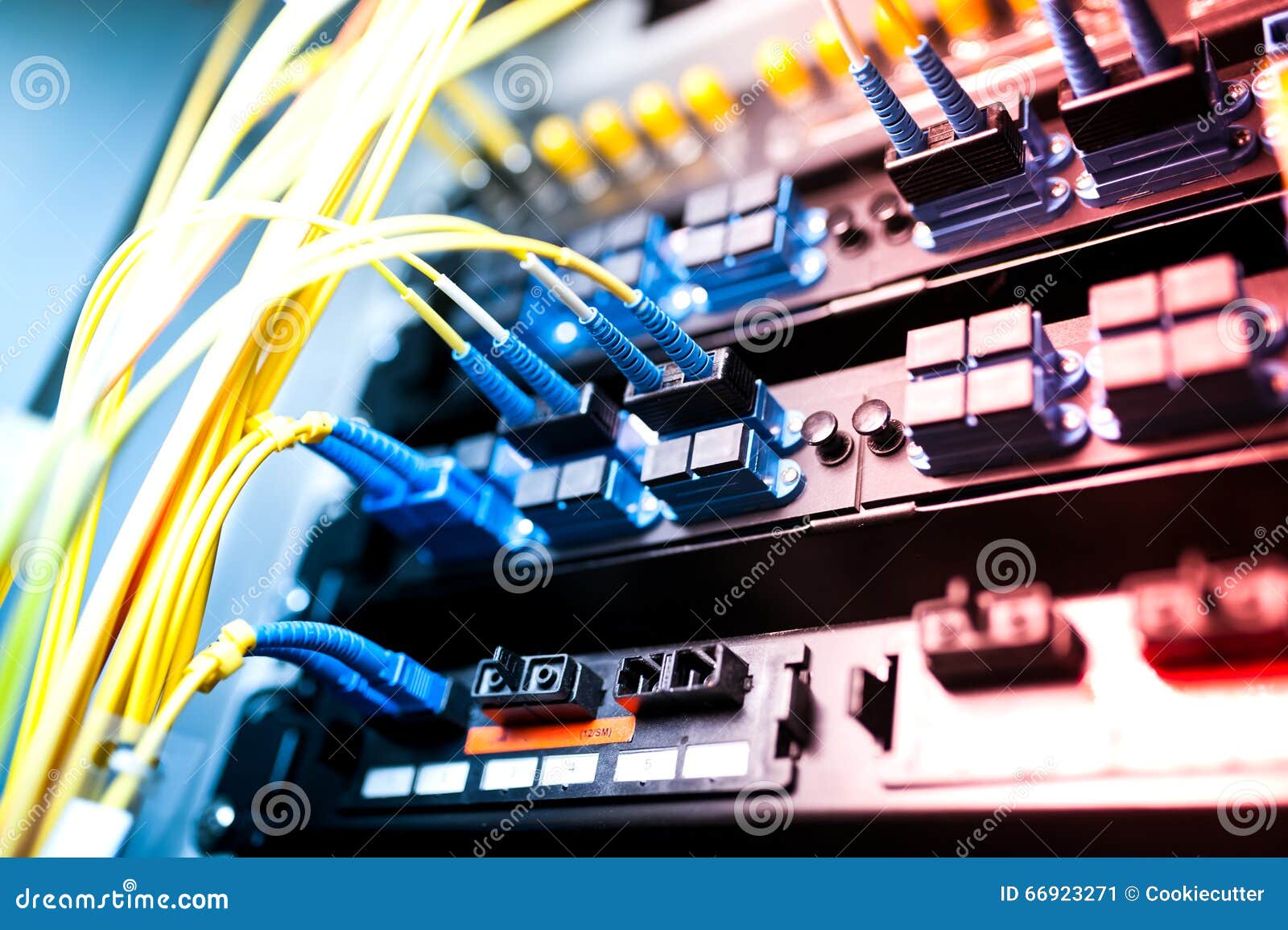Fiber Optic with Servers in a Technology Data Center Stock Image ...