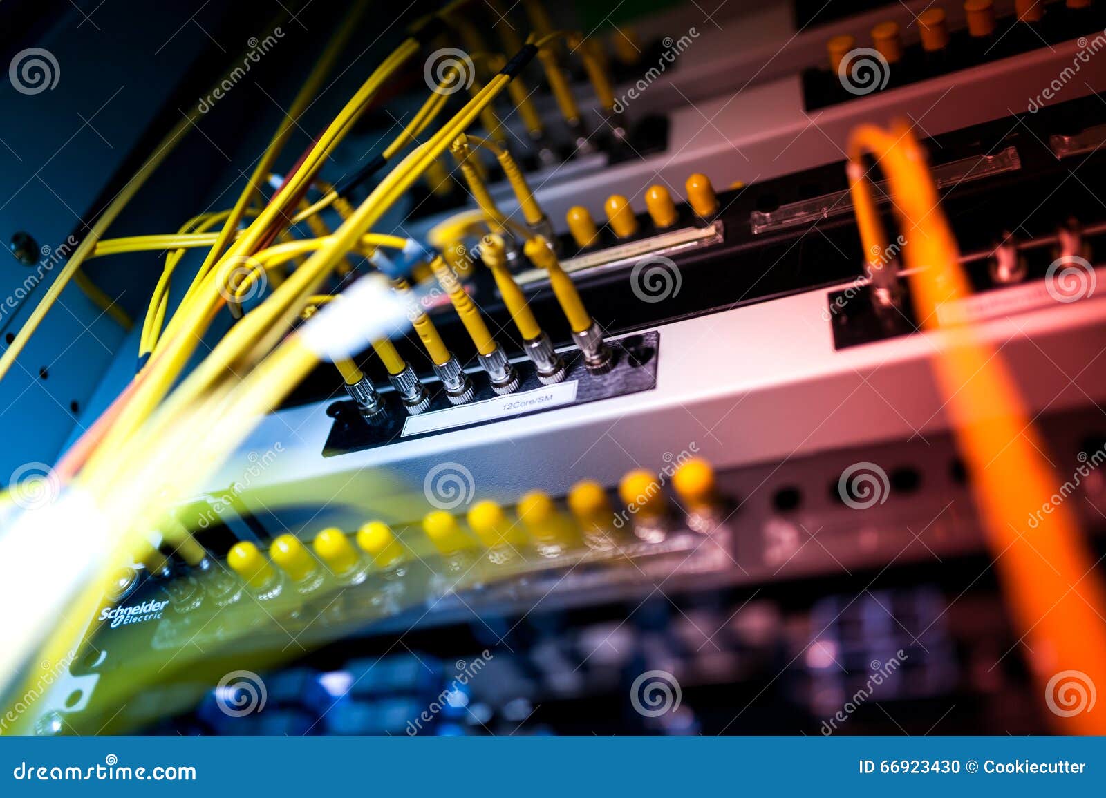 Fiber Optic with Servers in a Technology Data Center Stock Photo ...