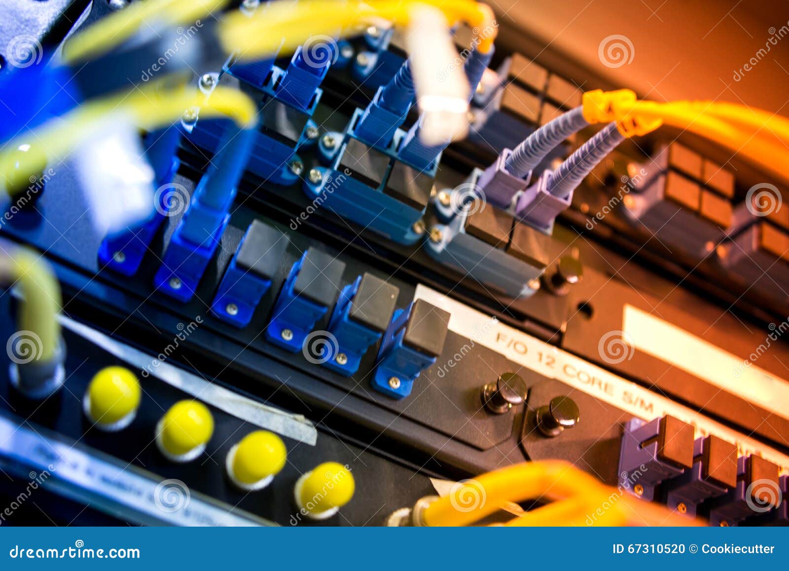Fiber Optic with Servers in a Technology Data Center Stock Photo ...