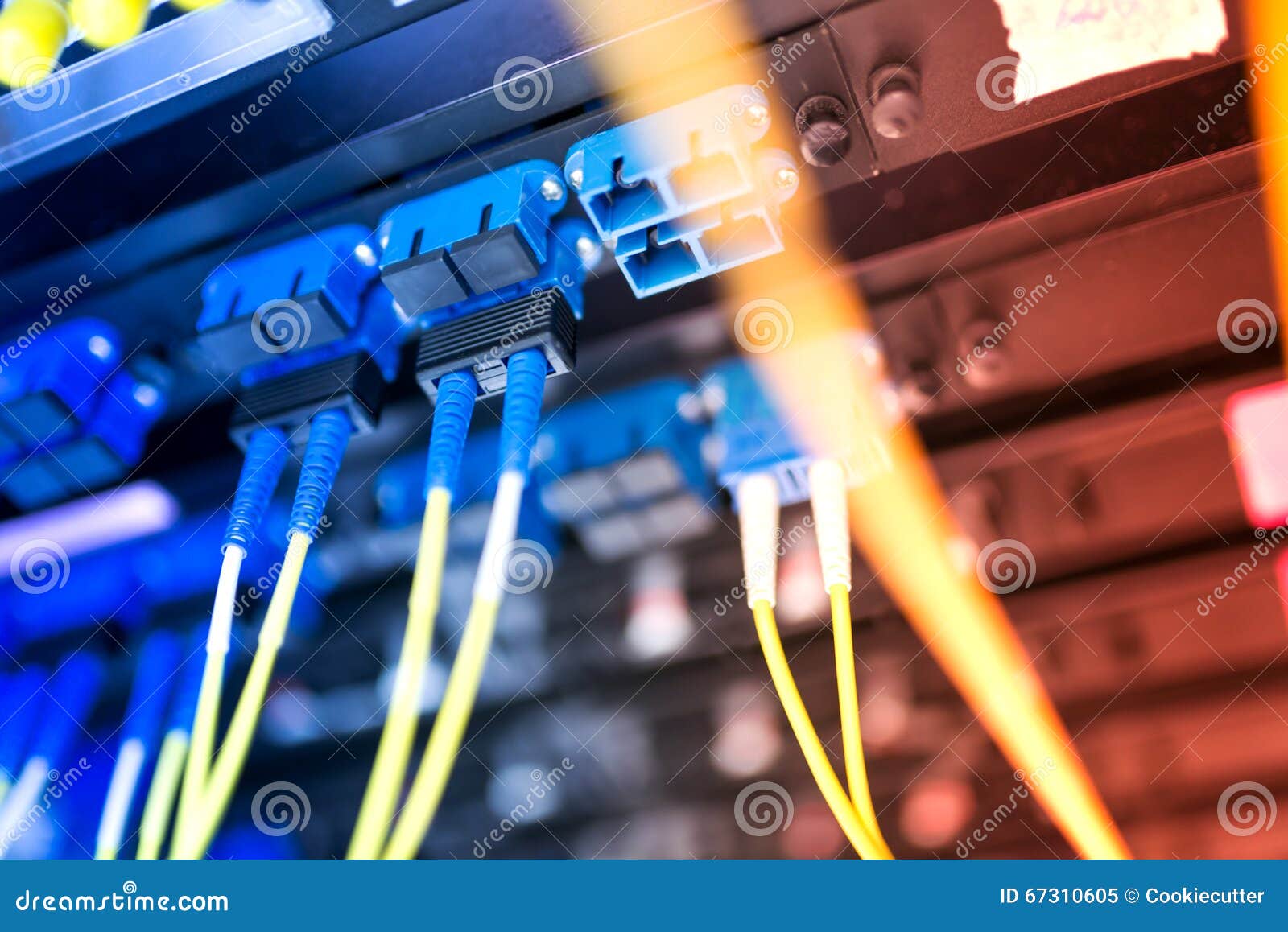 Fiber Optic with Servers in a Technology Data Center Stock Image ...