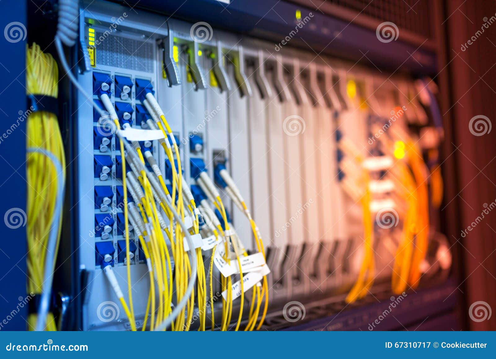 Fiber Optic with Servers in a Technology Data Center Stock Image ...