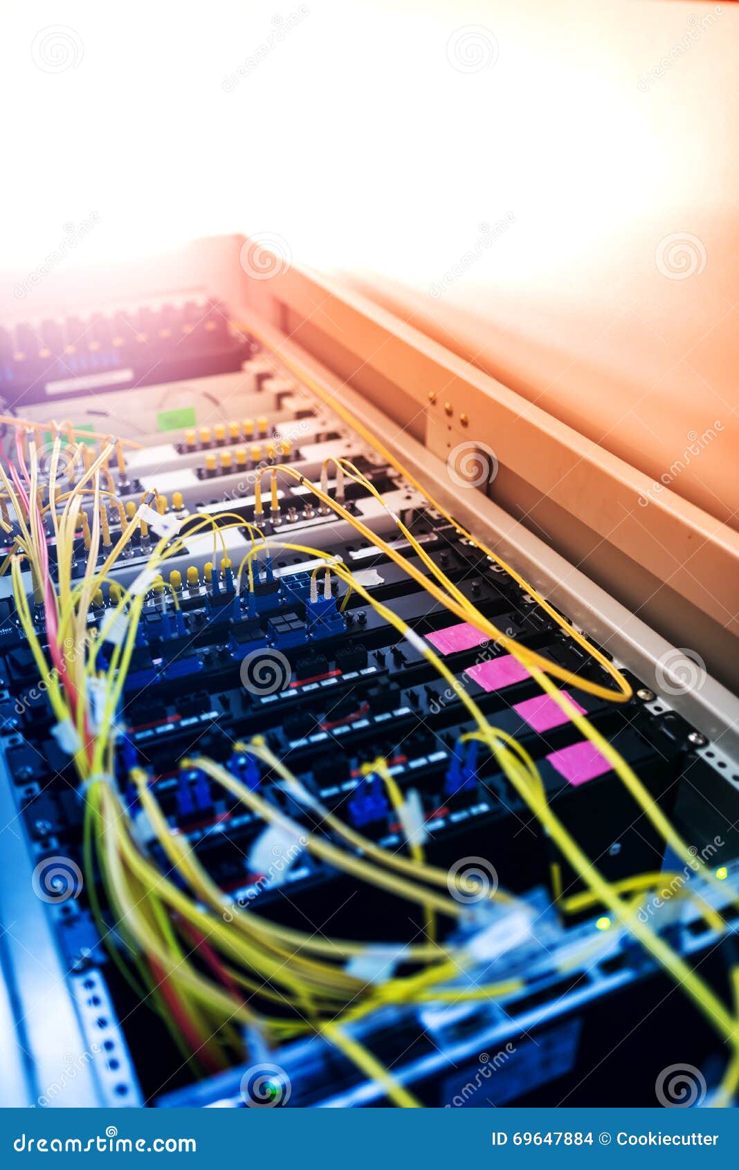 Fiber Optic with Servers in a Technology Data Center Stock Photo ...