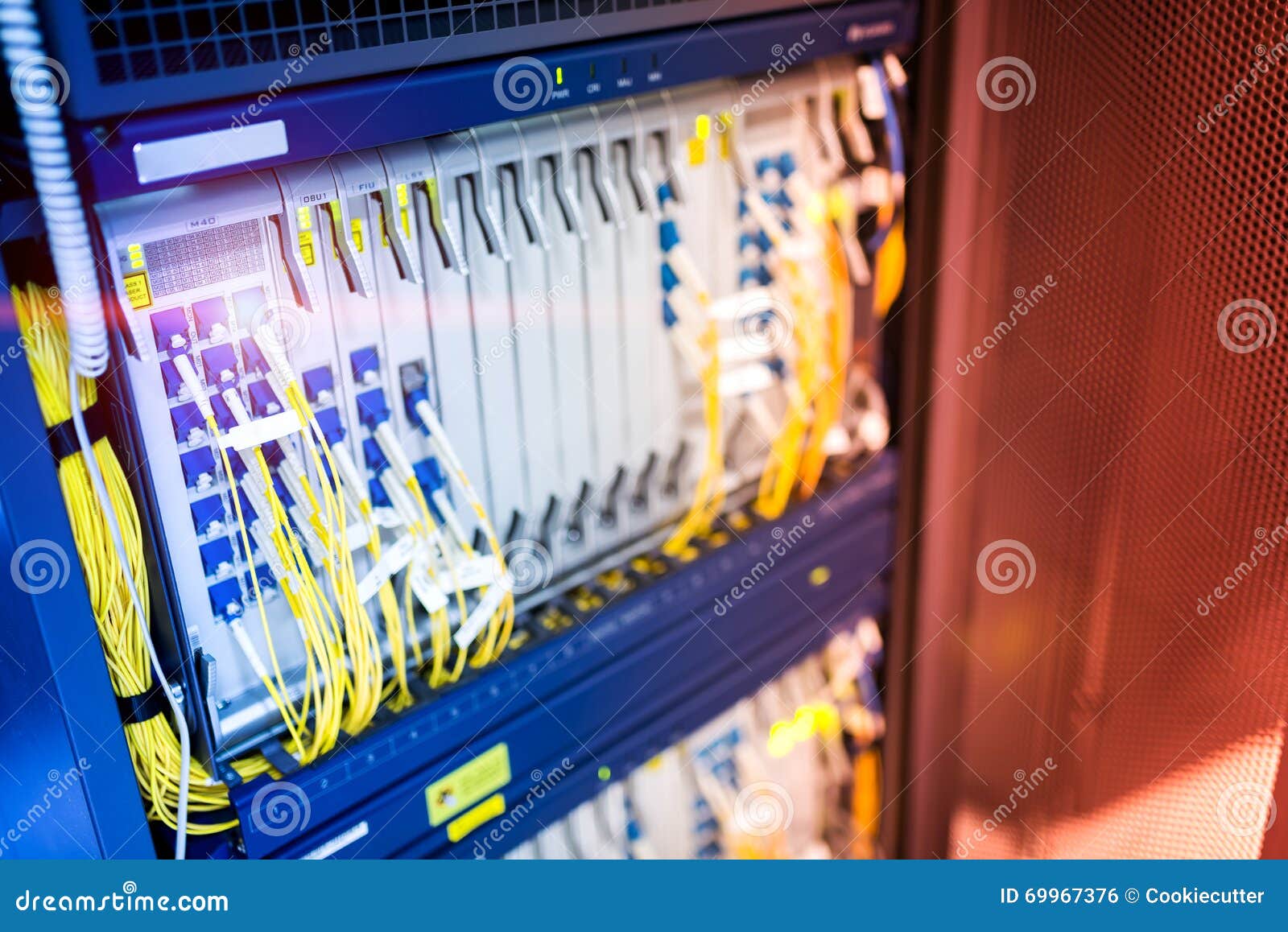 Fiber Optic with Servers in a Technology Data Center Stock Photo ...