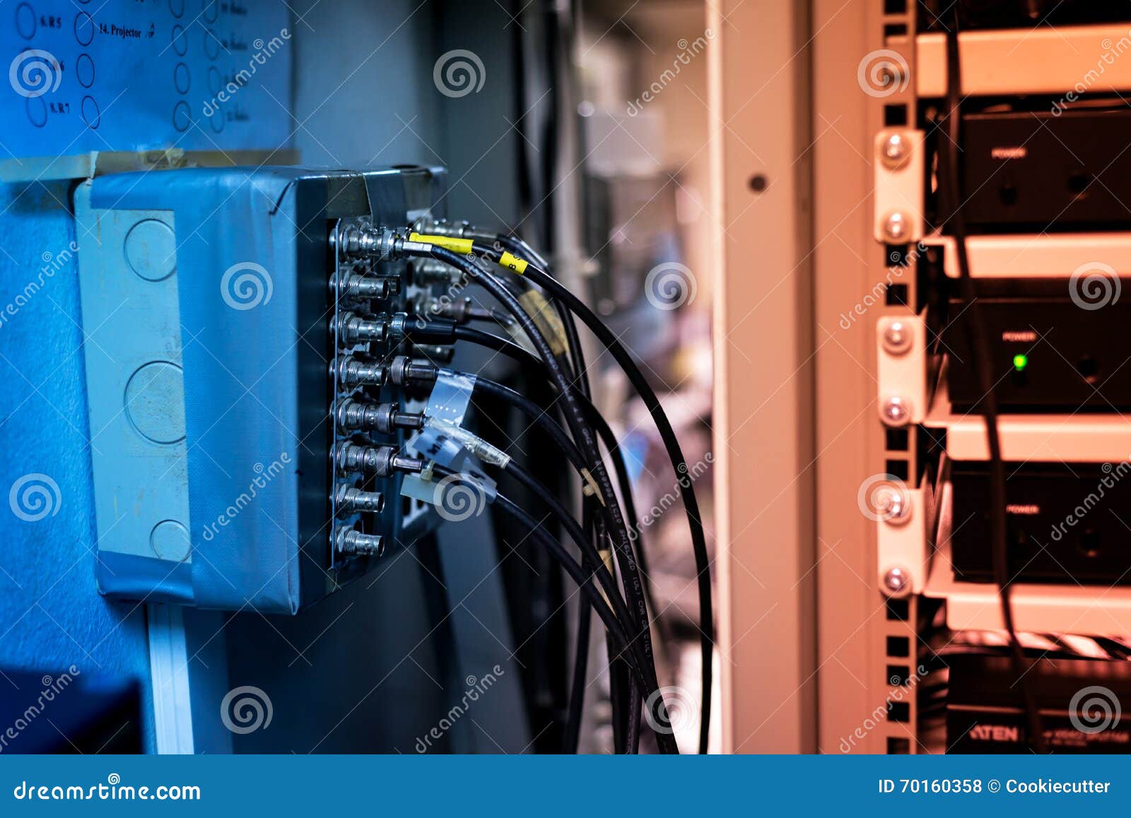 Fiber Optic with Servers in a Technology Data Center Stock Photo ...
