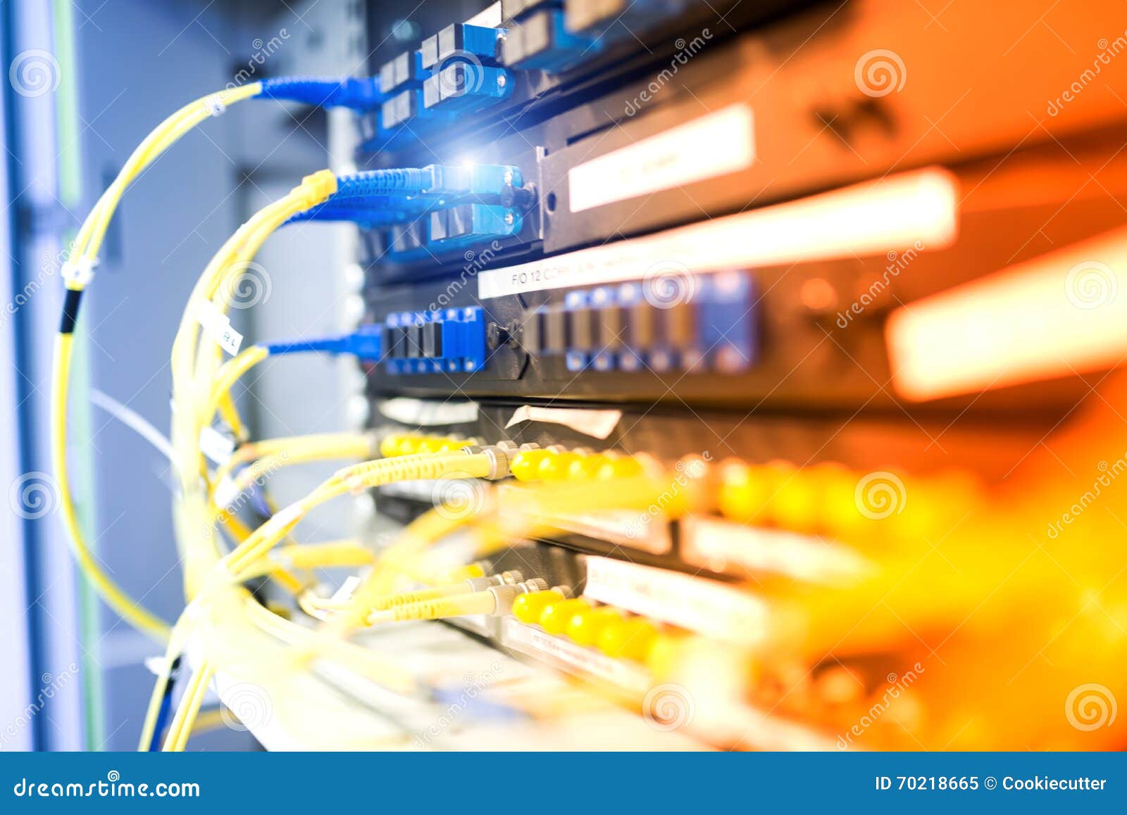 Fiber Optic with Servers in a Technology Data Center Stock Image ...