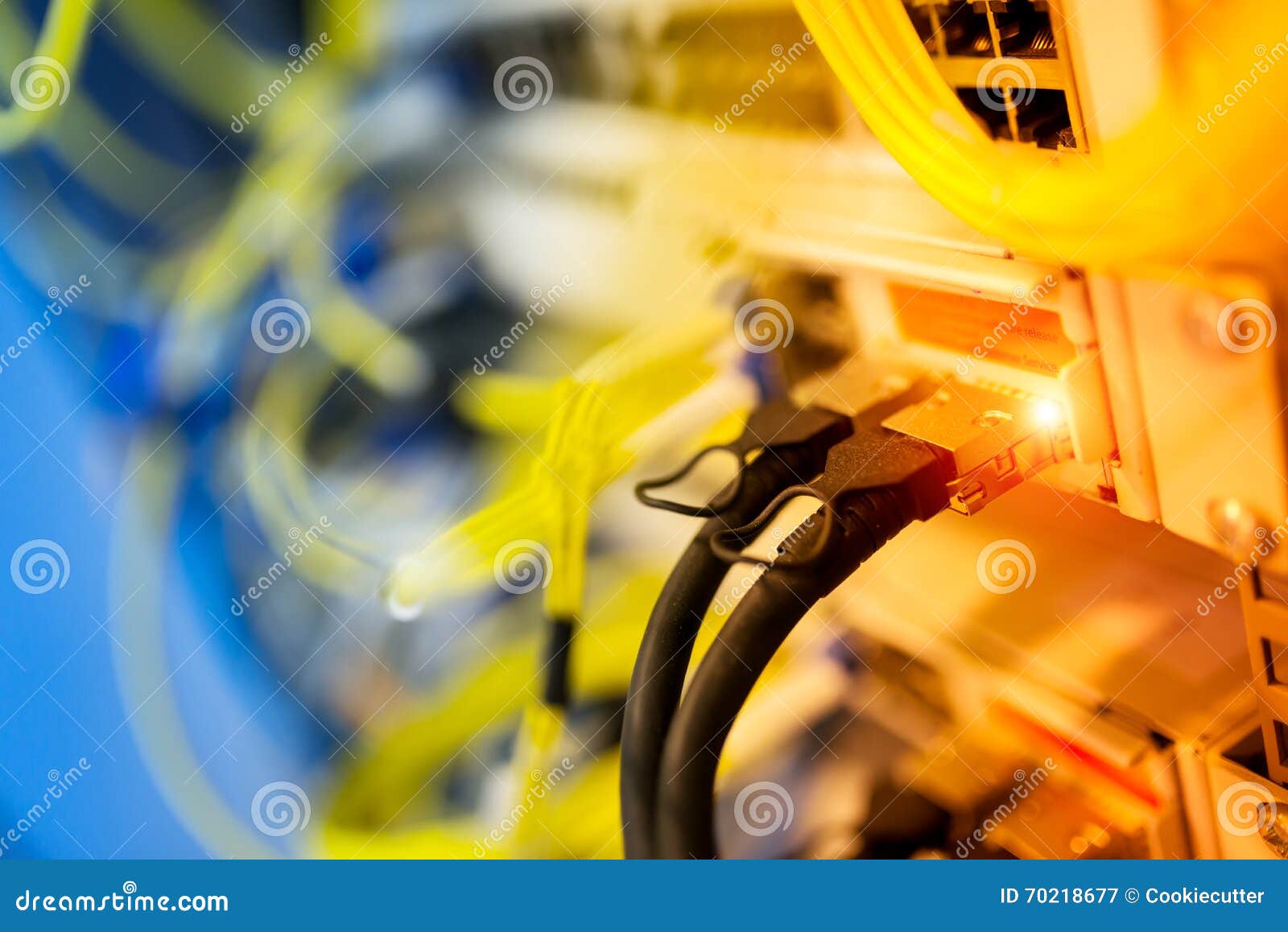 Fiber Optic with Servers in a Technology Data Center Stock Image ...