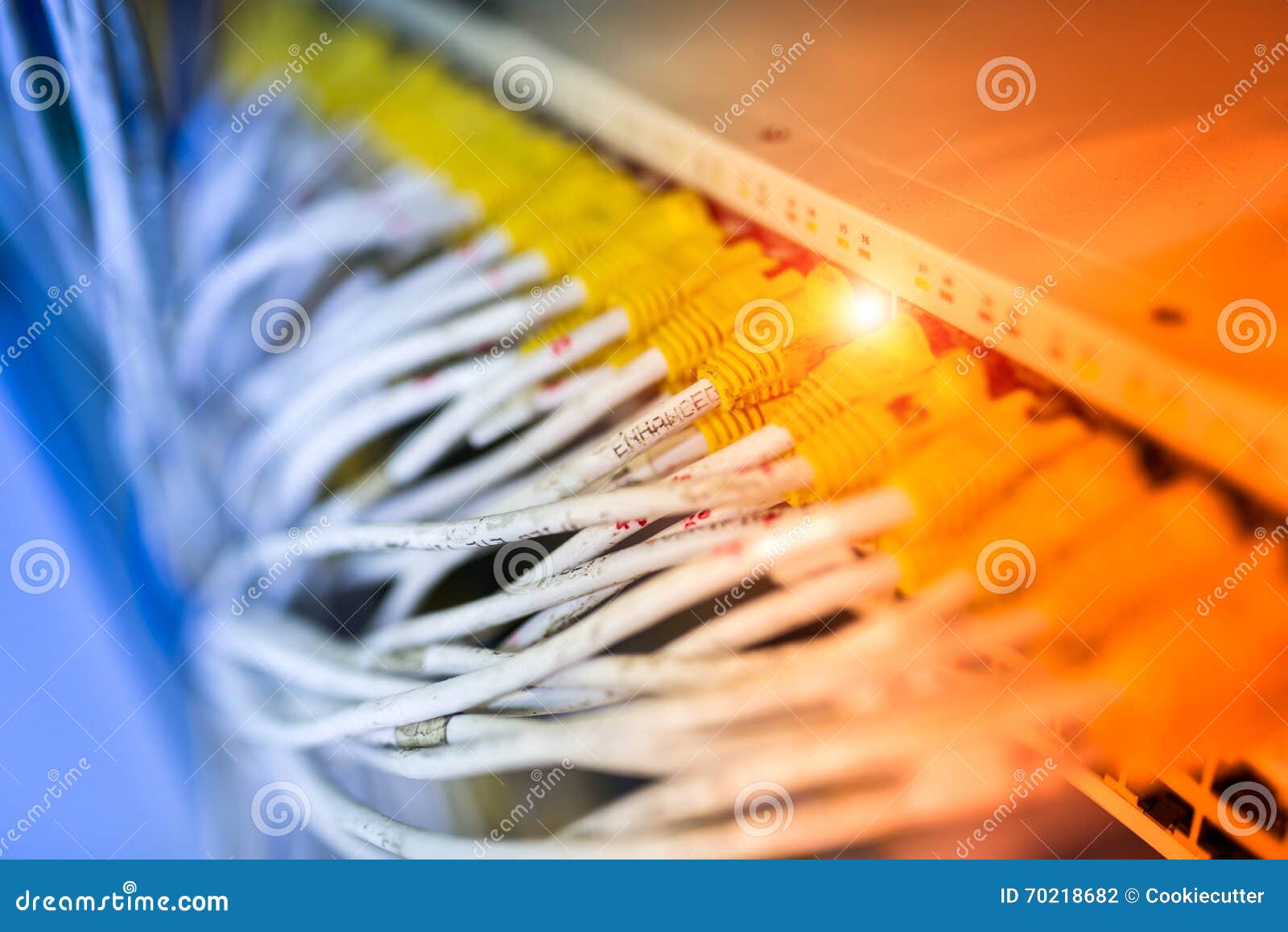 Fiber Optic with Servers in a Technology Data Center Stock Photo ...