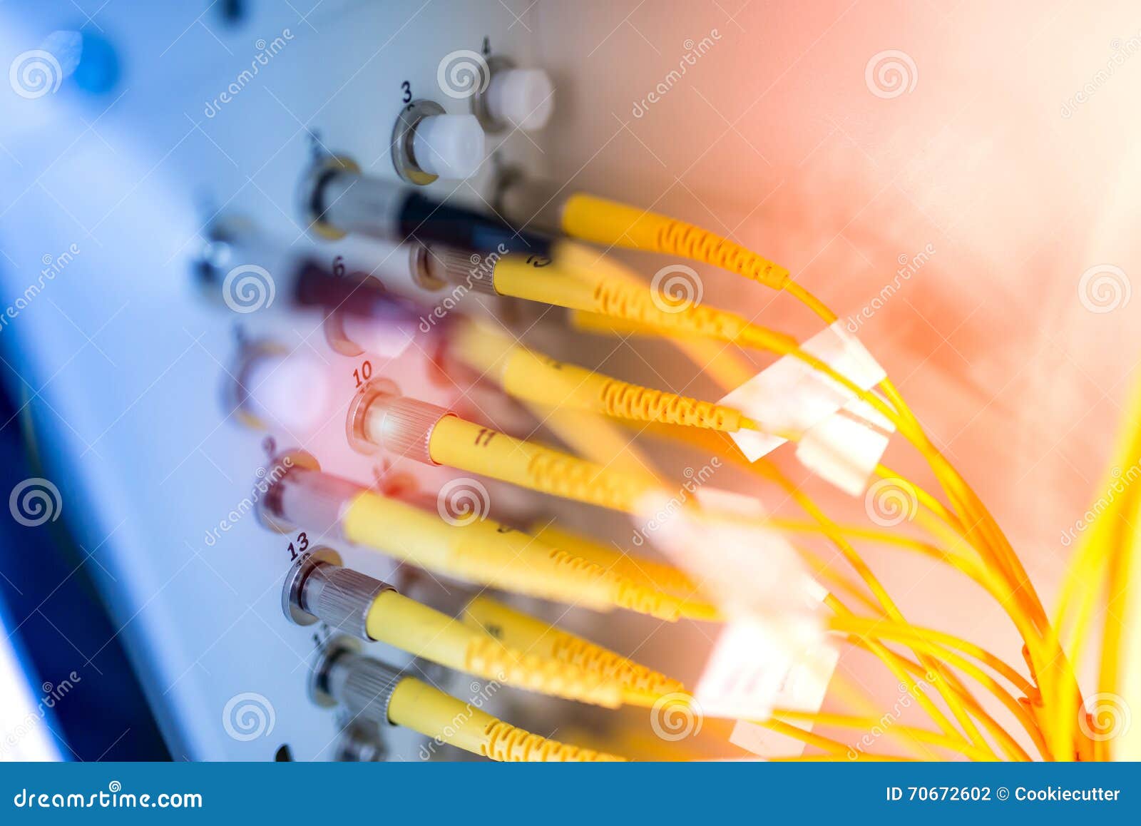 Fiber Optic with Servers in a Technology Data Center Stock Photo ...