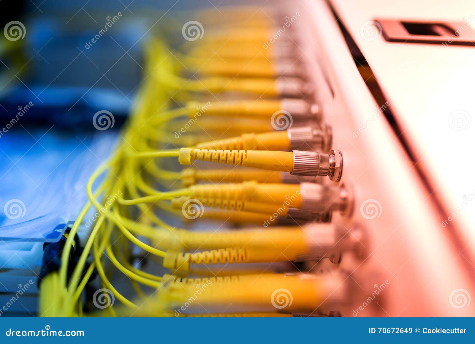 Fiber Optic with Servers in a Technology Data Center Stock Image ...
