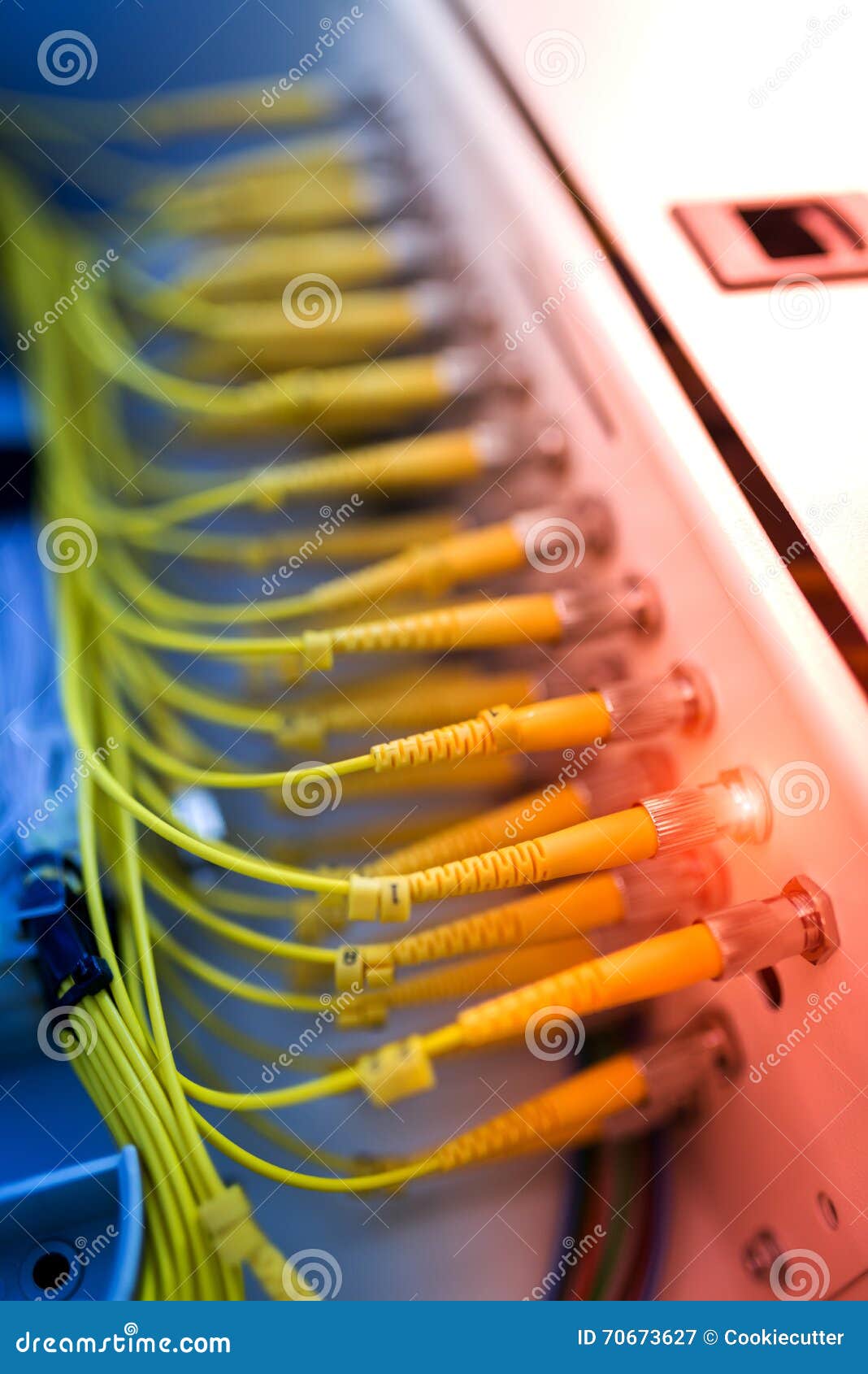 Fiber Optic with Servers in a Technology Data Center Stock Image ...
