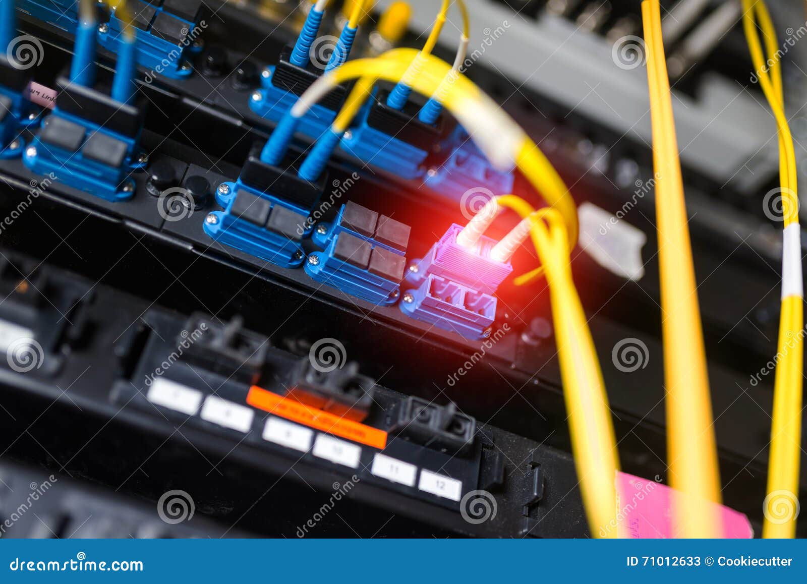 Fiber Optic with Servers in a Technology Data Center Stock Image ...