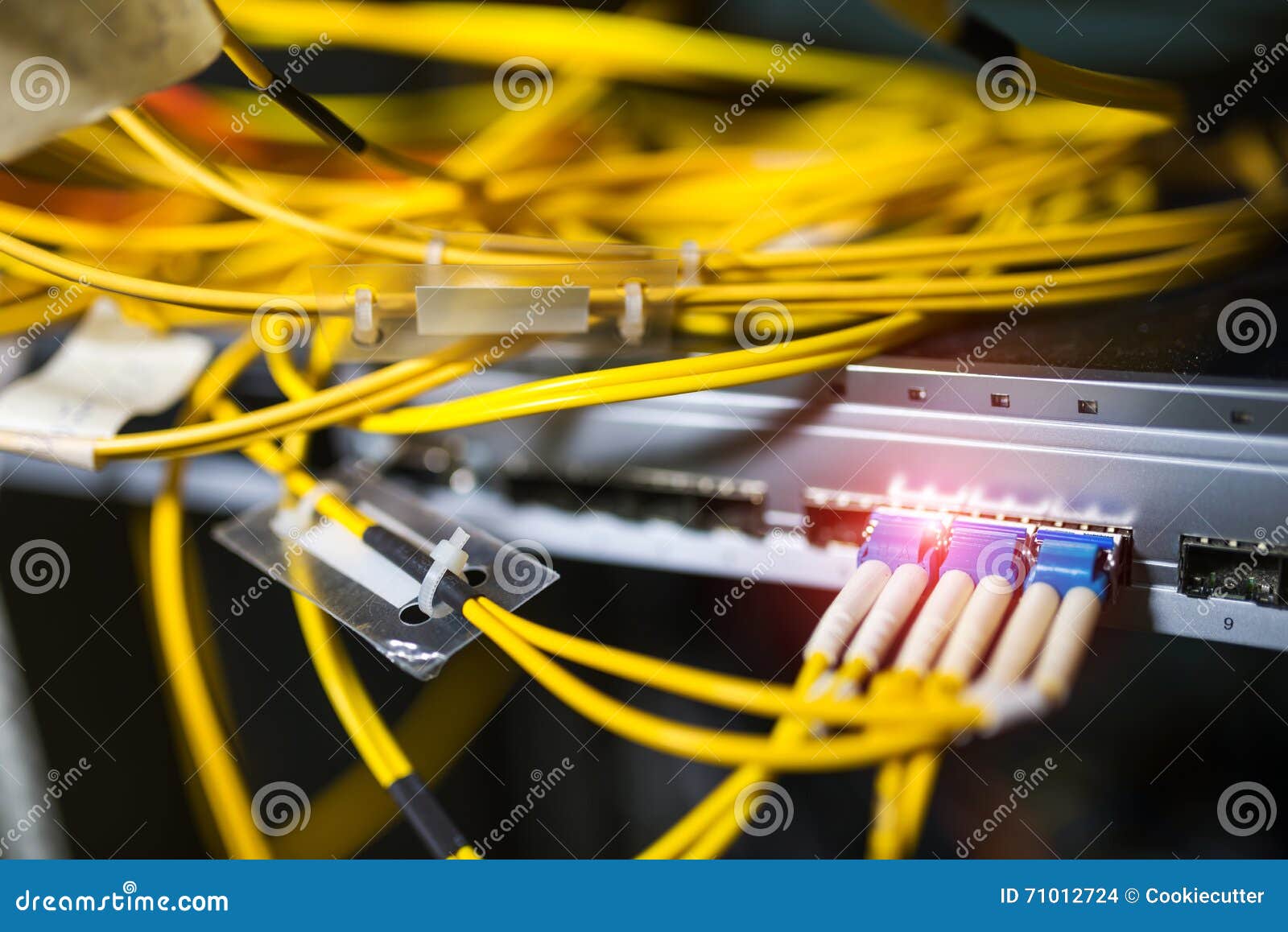 Fiber Optic with Servers in a Technology Data Center Stock Photo ...