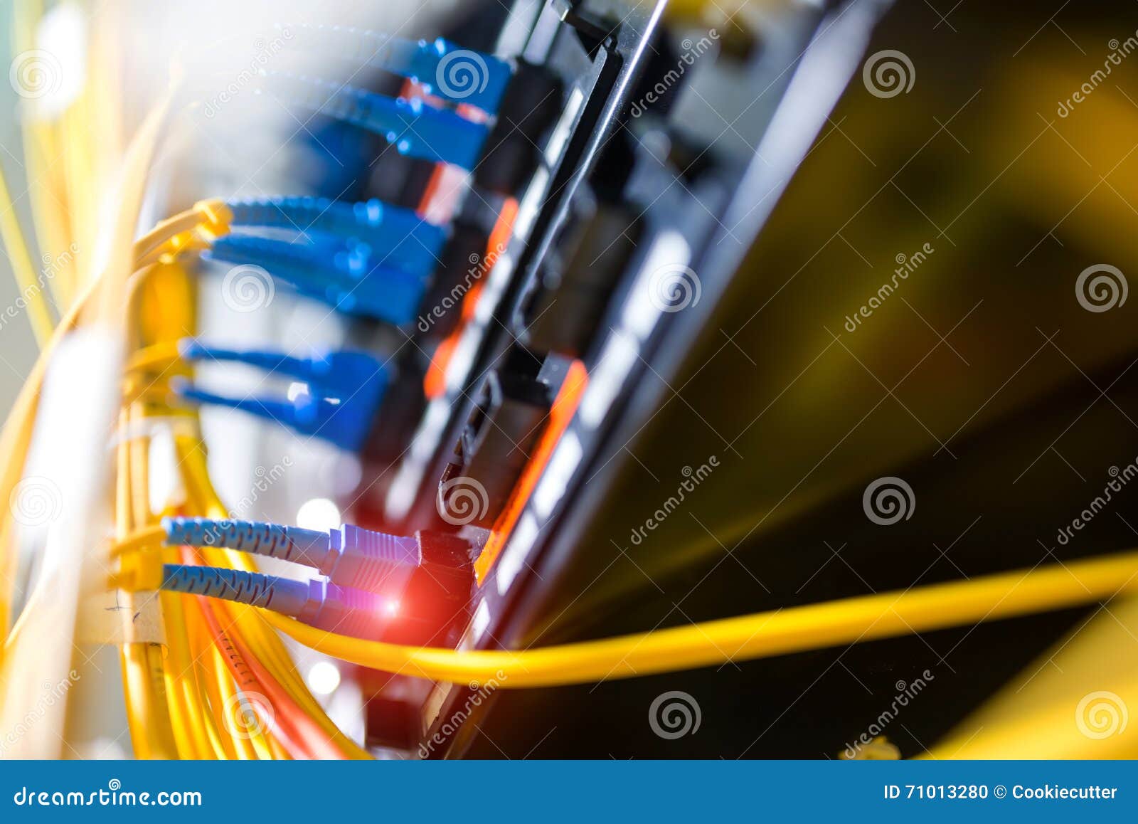 Fiber Optic with Servers in a Technology Data Center Stock Photo ...