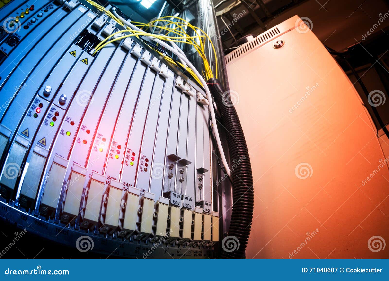 Fiber Optic with Servers in a Technology Data Center Stock Image ...