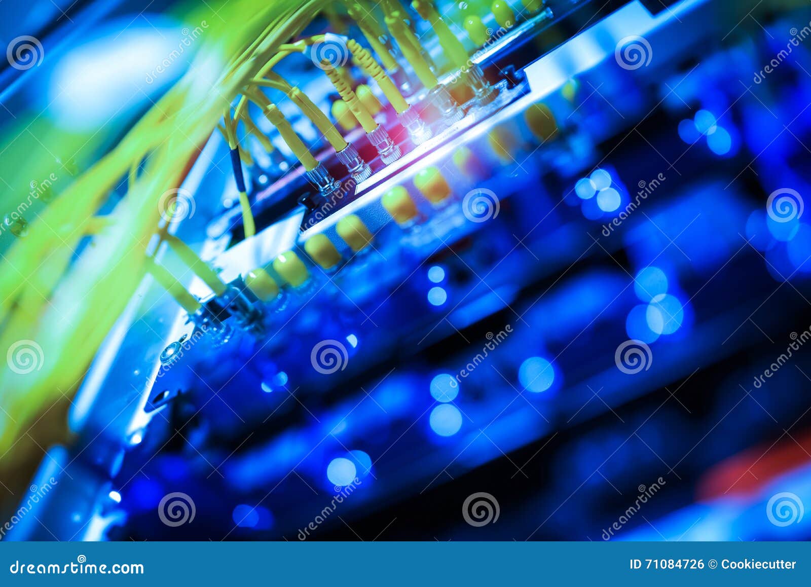 Fiber Optic with Servers in a Technology Data Center Stock Photo ...