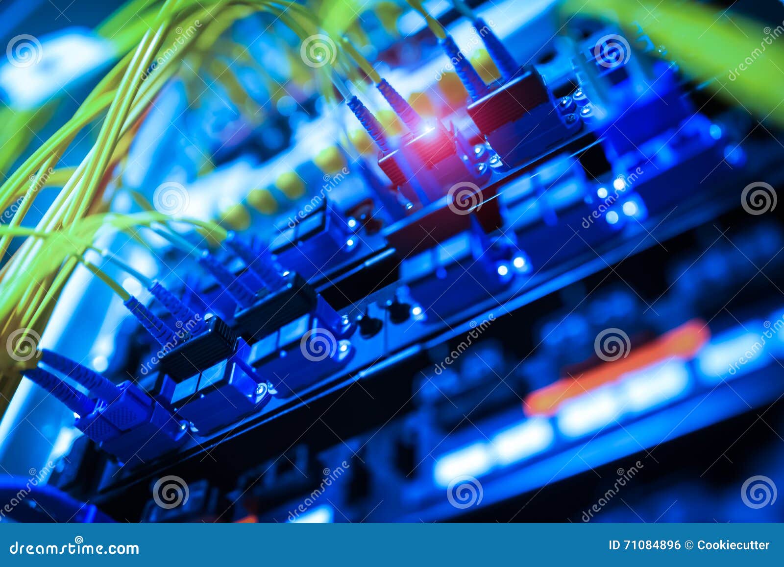Fiber Optic with Servers in a Technology Data Center Stock Photo ...