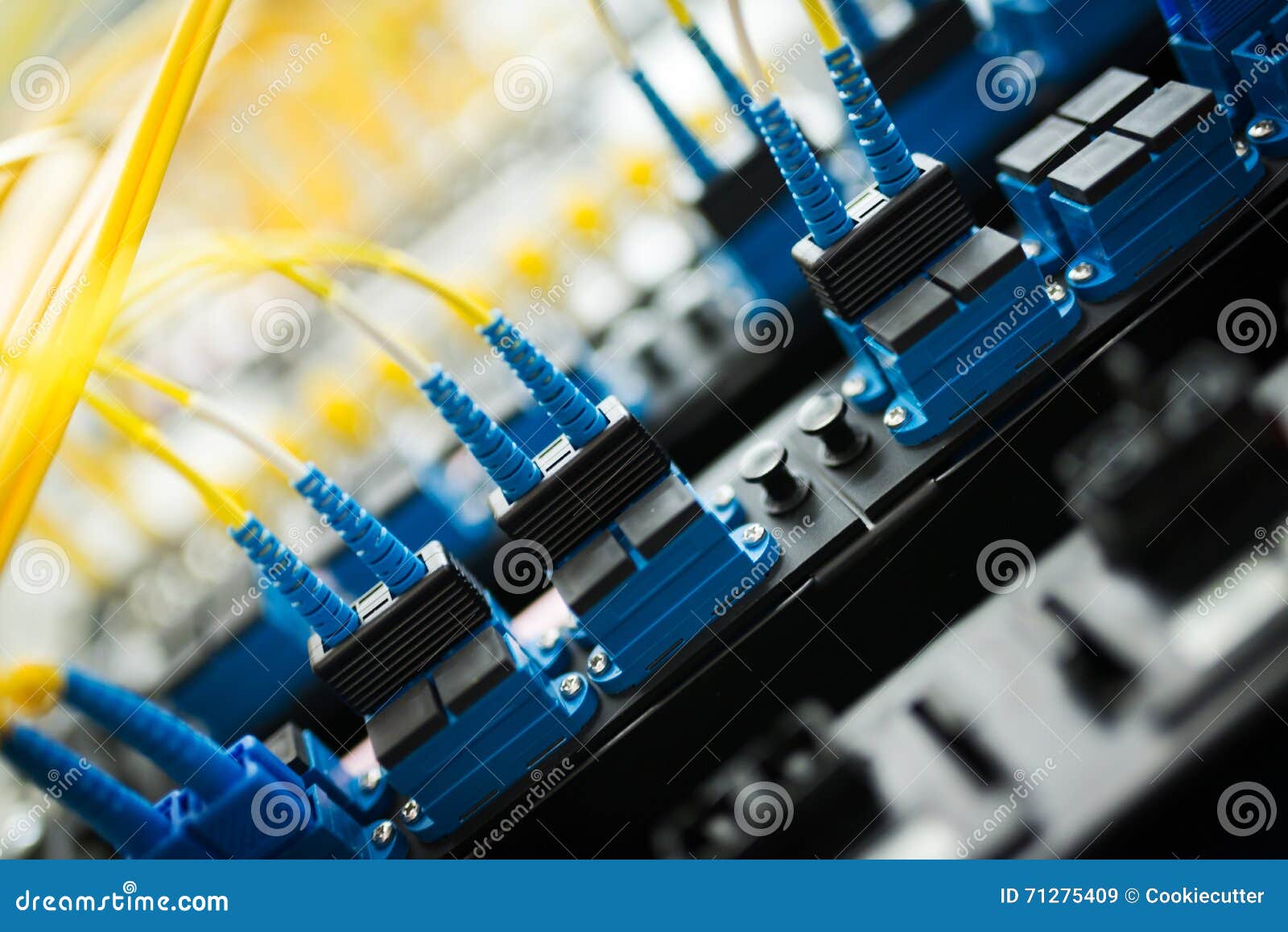 Fiber Optic with Servers in a Technology Data Center Stock Image ...