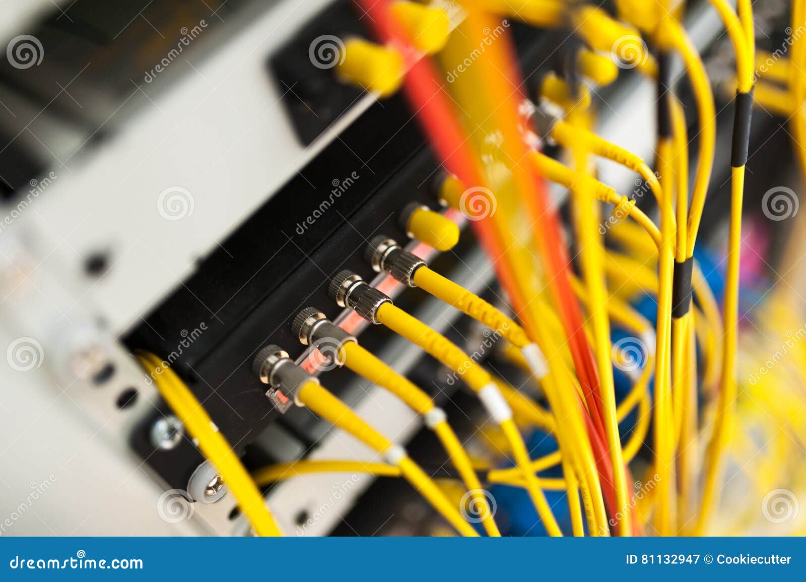Fiber Optic with Servers in a Technology Data Center Stock Image ...
