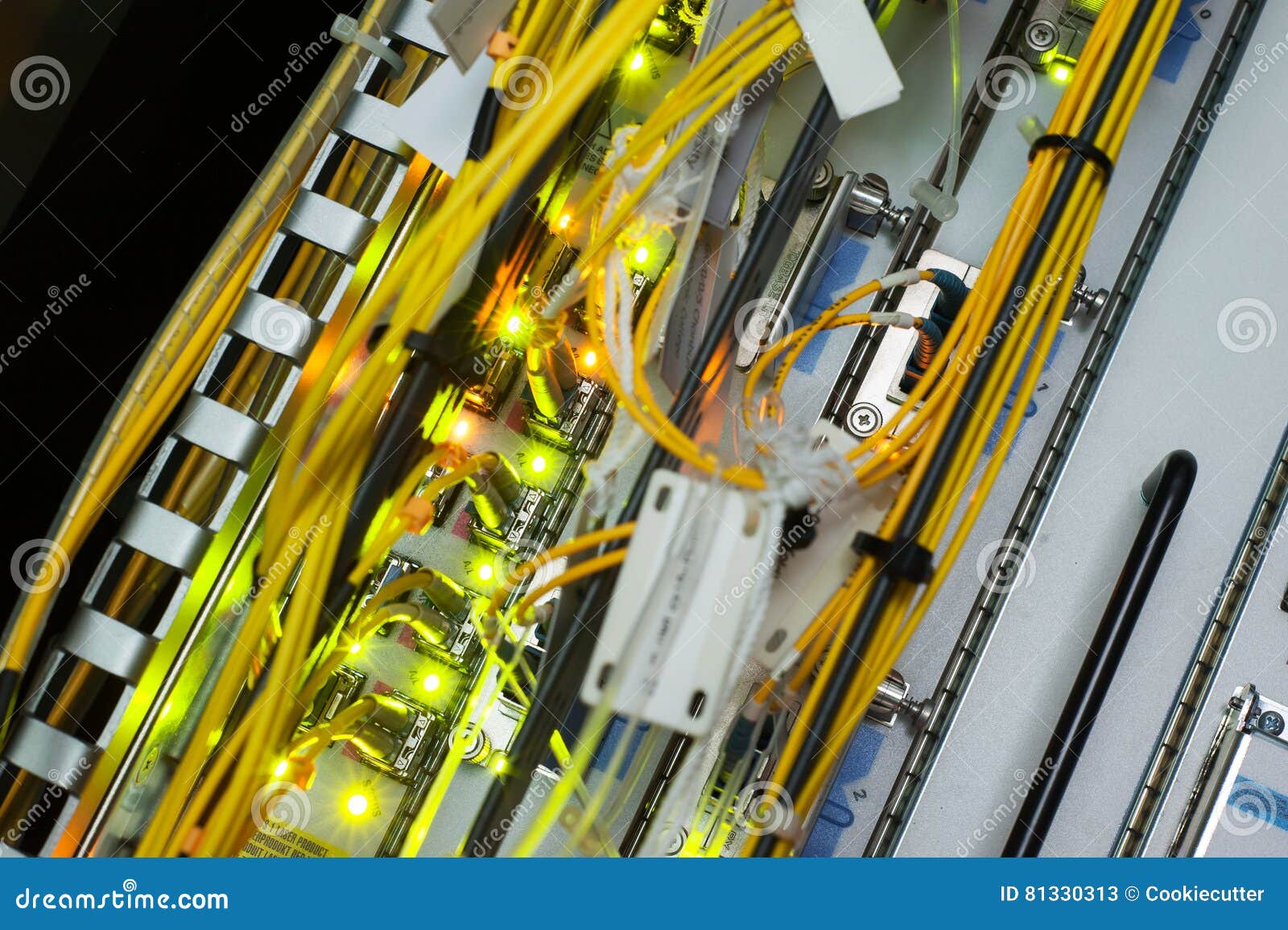 Fiber Optic with Servers in a Technology Data Center Stock Image ...