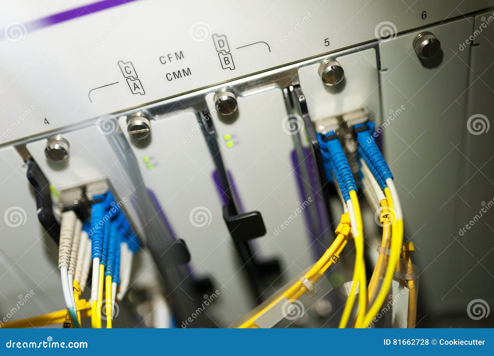 Fiber Optic with Servers in a Technology Data Center Stock Photo ...