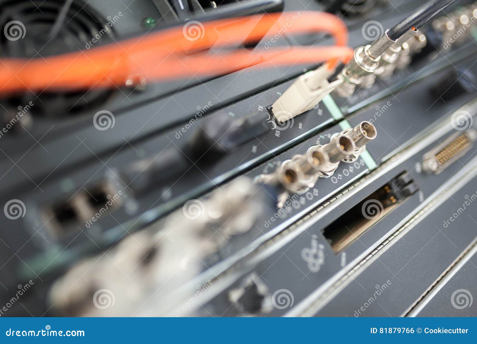 Fiber Optic with Servers in a Technology Data Center Stock Photo ...