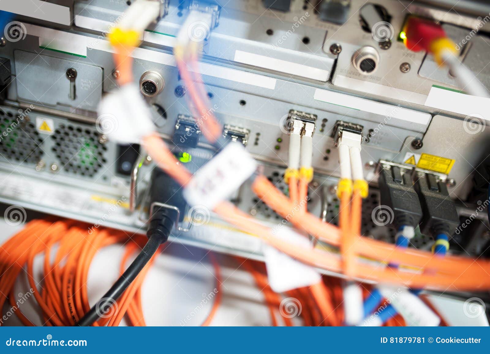 Fiber Optic with Servers in a Technology Data Center Stock Image ...