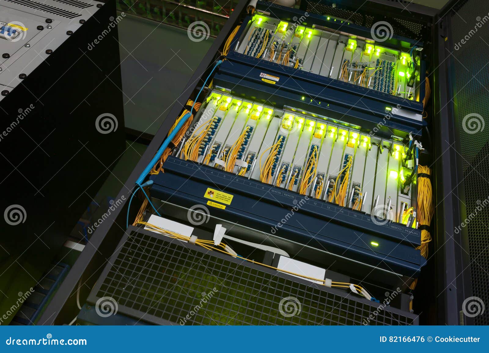 Fiber Optic with Servers in a Technology Data Center Stock Photo ...