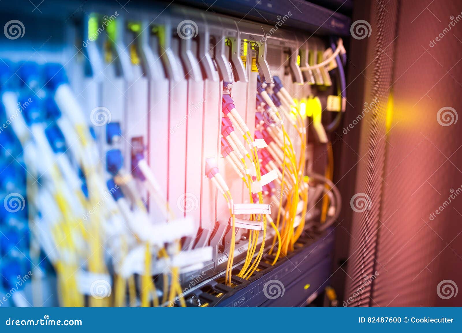 Fiber Optic with Servers in a Technology Data Center Stock Photo ...