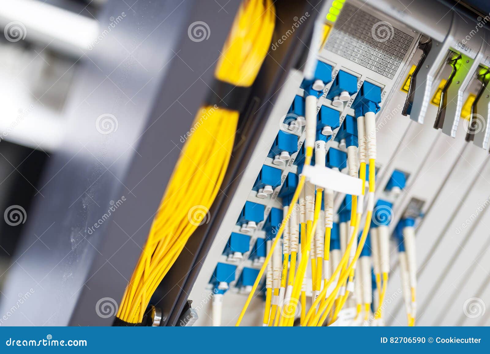 Fiber Optic with Servers in a Technology Data Center Stock Photo ...